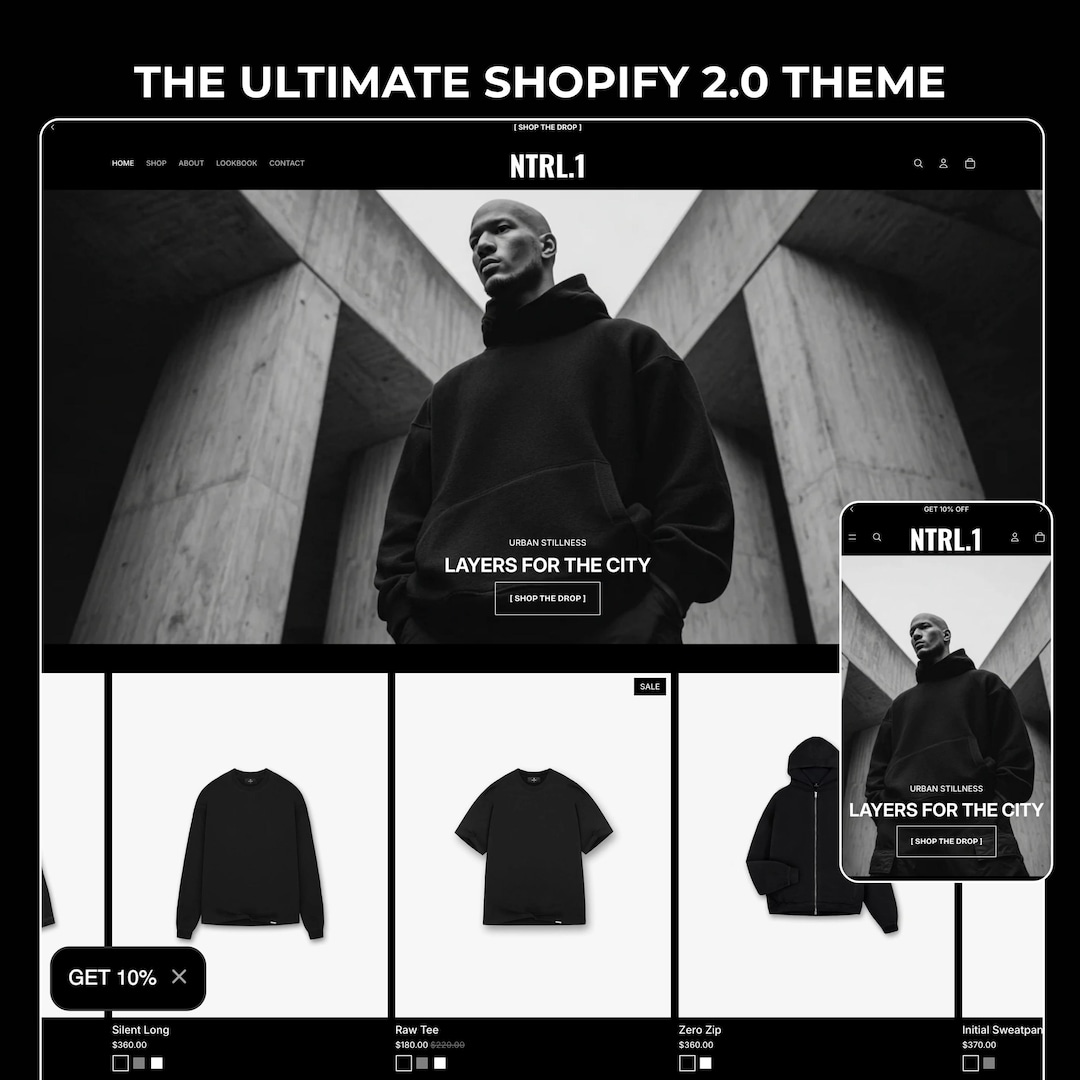 Dark Fashion Shopify Theme: Bold Streetwear & Boutique Website - Etsy