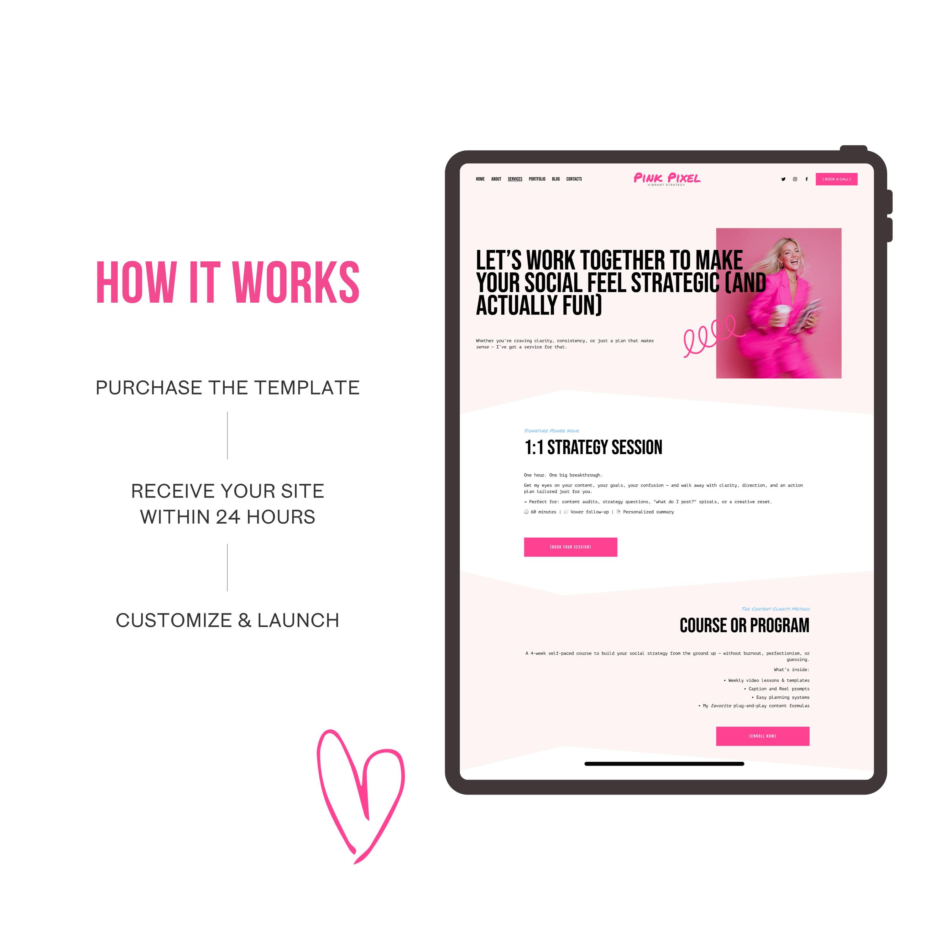 Pink Squarespace Template: Modern Portfolio Website Design for ...
