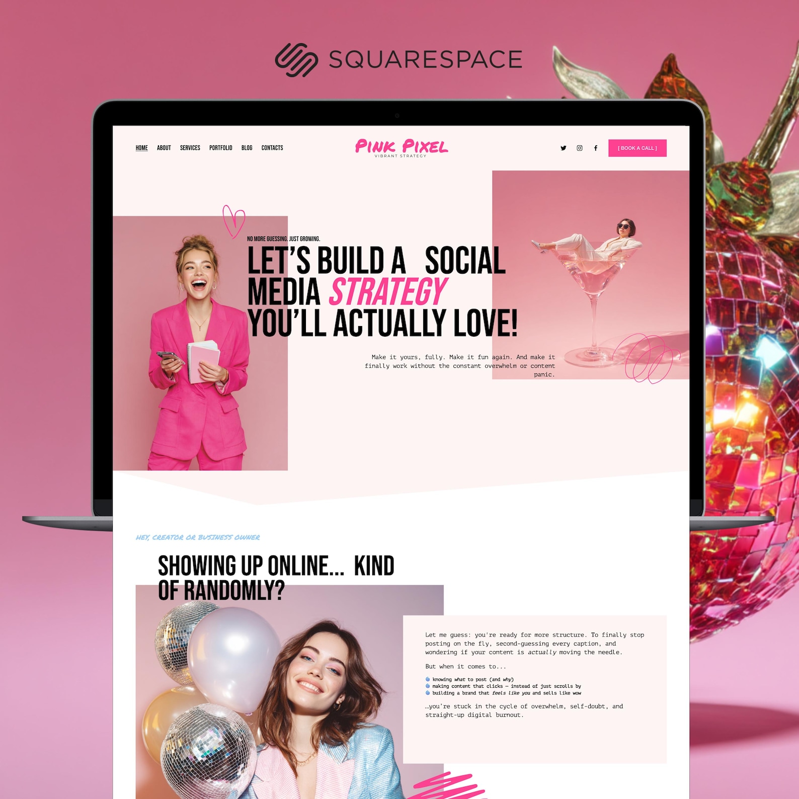 Pink Squarespace Template for Virtual Assistants, Coaches and Marketing Creatives – Modern ...