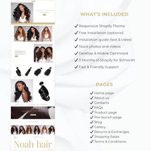 Elegant Shopify Theme: Luxury Hair Extensions & Wigs - Noah - Etsy