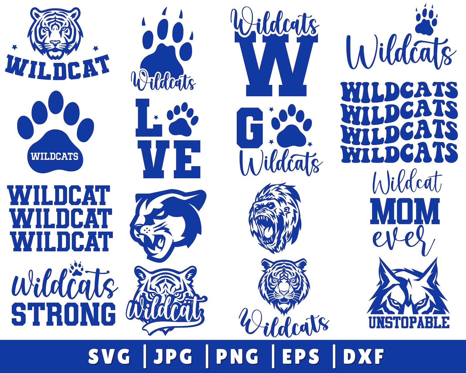 Wildcat SVG Bundle, Wildcat School Spirit SVG, Wildcat Mascot Svg ...