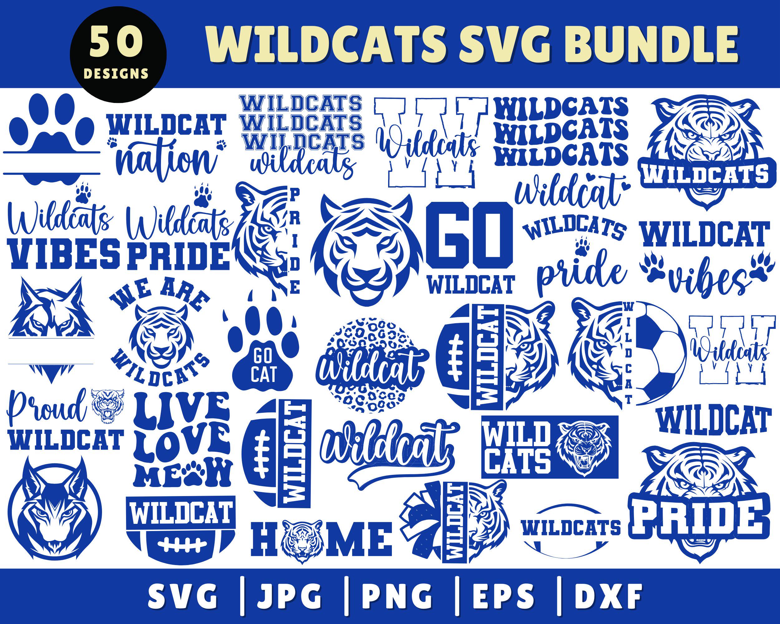 Wildcat SVG Bundle, Wildcat School Spirit SVG, Wildcat Mascot Svg ...