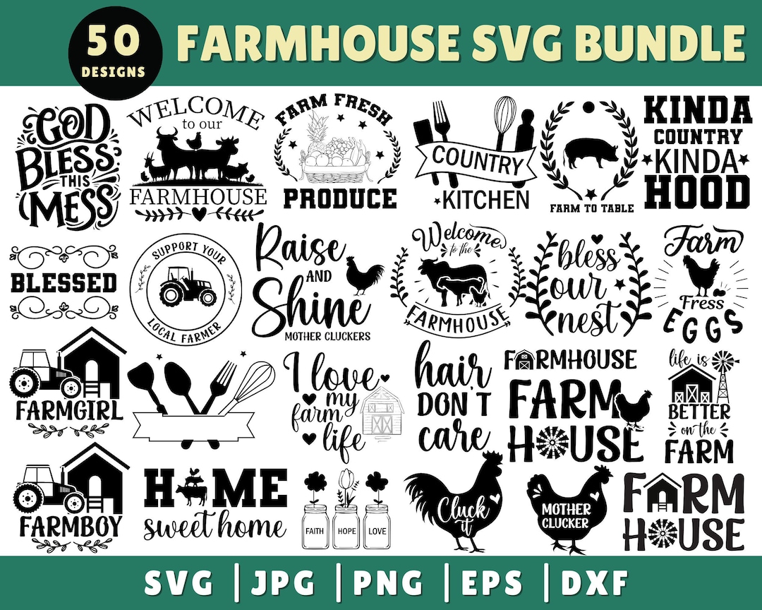 Farmhouse SVG Bundle, Farm Svg Files, Home Sweet Home Svg, Farm Sayings ...