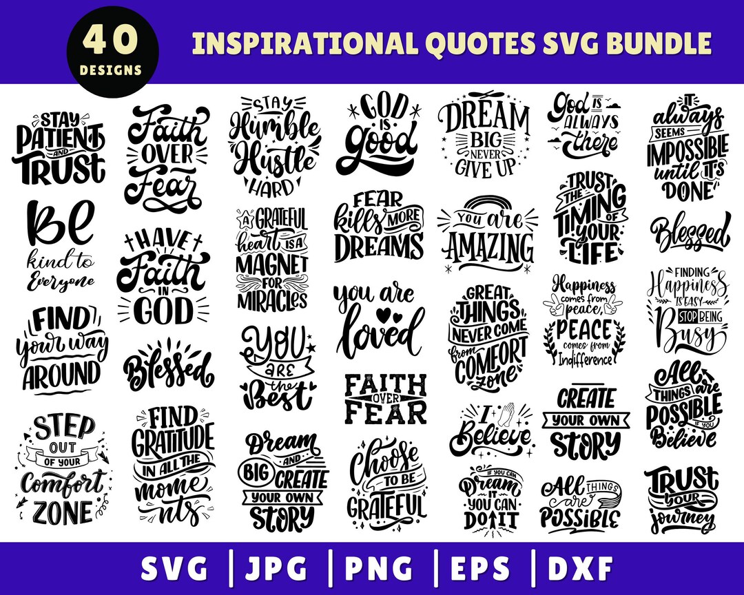 Inspirational Quotes SVG Bundle, Motivational Svg Bundle, Inspirational ...