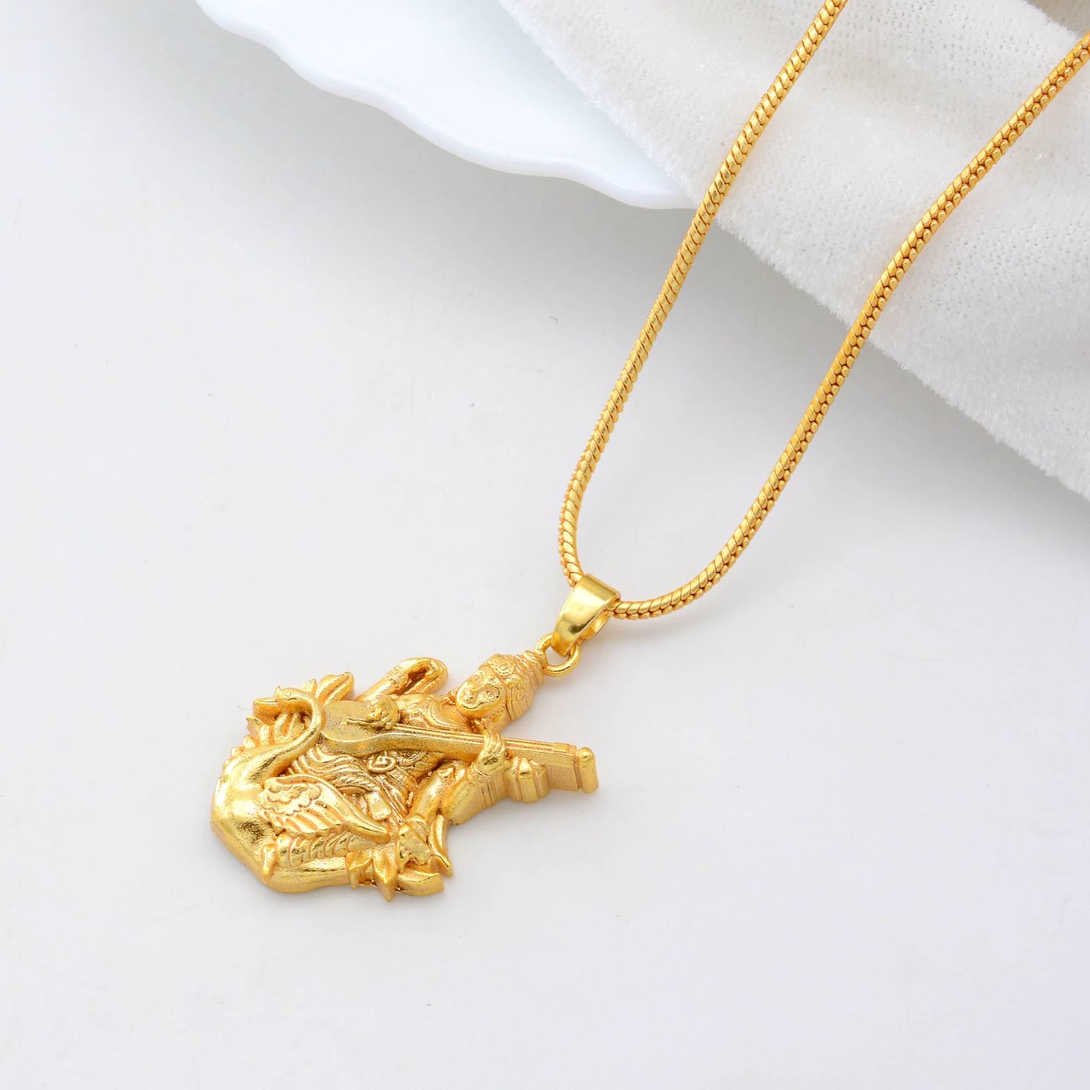 Saraswati Pendant | Hindu Goddess Necklace | Creativity Talisman ...