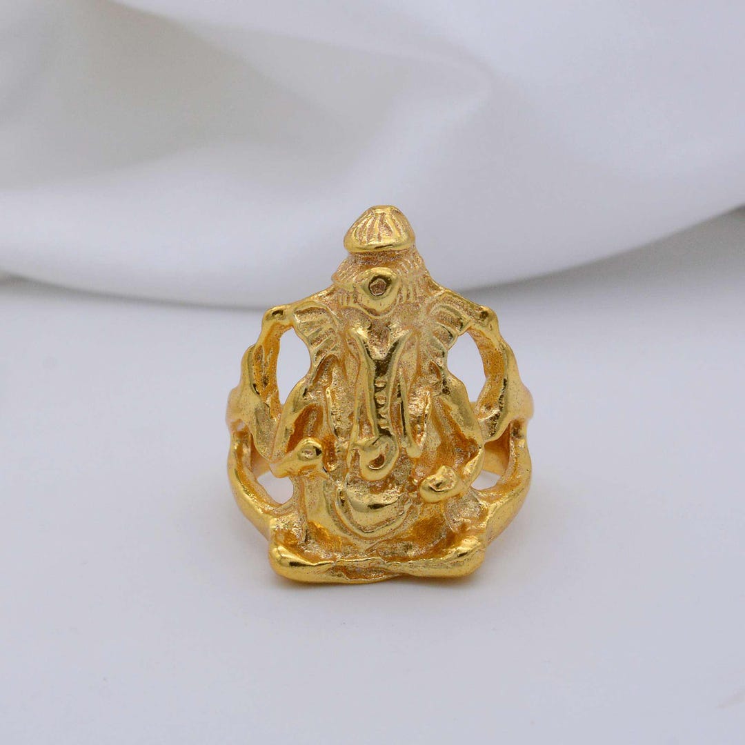 Ganesha Brass Ring, Hindu God Ring for Men, Boho Religious Jewelry ...