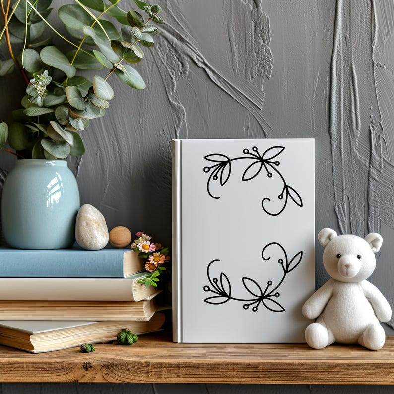 Hand Drawn Floral Clipart Bundle: PNG Line Art Doodles (digital ...
