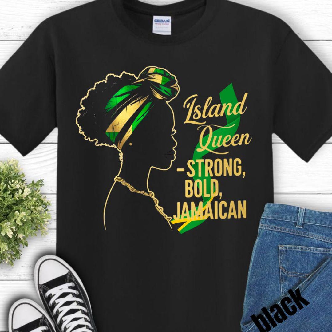 Jamaican Shirt, Island Queen Shirt, Caribbean Pride Top, Island Vibes ...