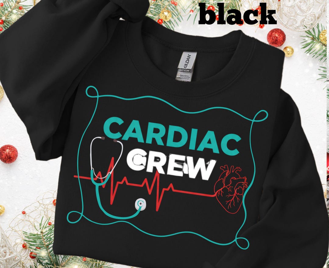 Cardiac Crew Nurse Sweatshirt | Heart & EKG RN Crewneck | Cardiology ...