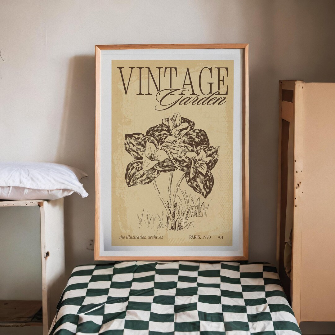 Botanical Vintage Flower Poster Print | Classic Floral Illustration ...