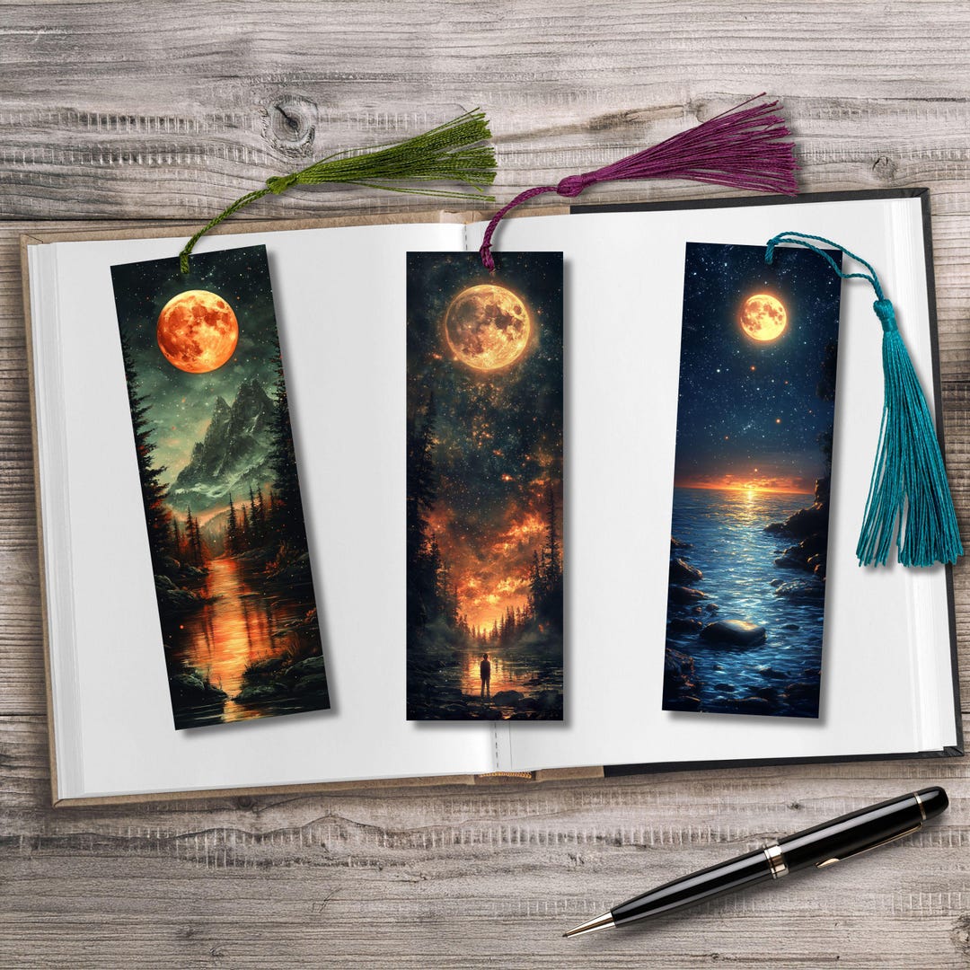 Fantasy Bookmarks – Moon – Diy Bookmark With Tassel – Diy Gift – Gift ...