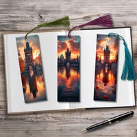 Laminated Bookmark, Architectural Digital Watercolor Illustration ...