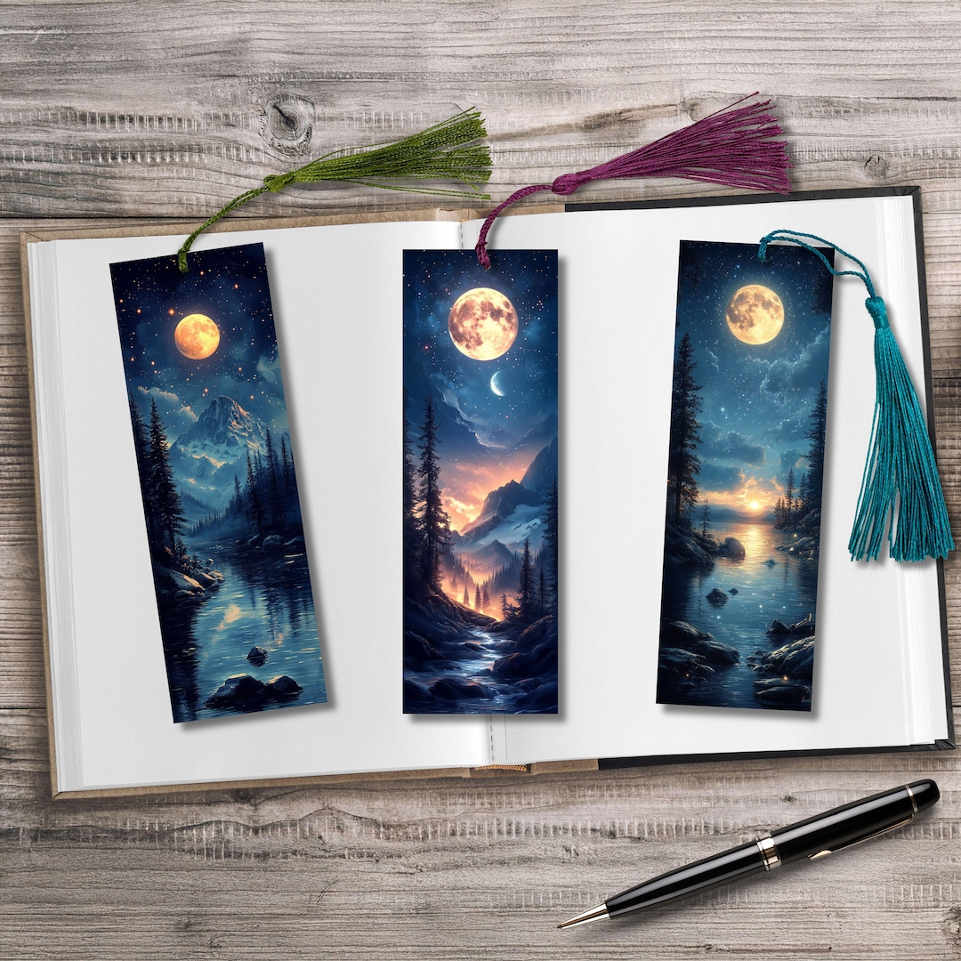 Fantasy Bookmarks – Moon – Diy Bookmark With Tassel – Diy Gift – Gift ...