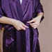 Natural Purple Silk Robe for Women, Long Purple Women's Robe, Kimono ...
