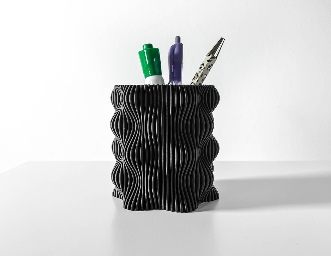 Modern Wavy 3D Printed Pen Holder-minimalist Wave-pattern Desk ...