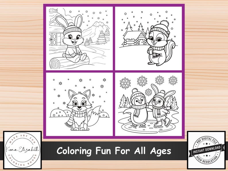 40 Original Printable Cozy Winter Coloring Pages for Kids Bold and Easy ...