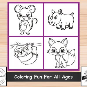 40 Original Printable Cute Animal Coloring Pages Bold and Easy Designs ...