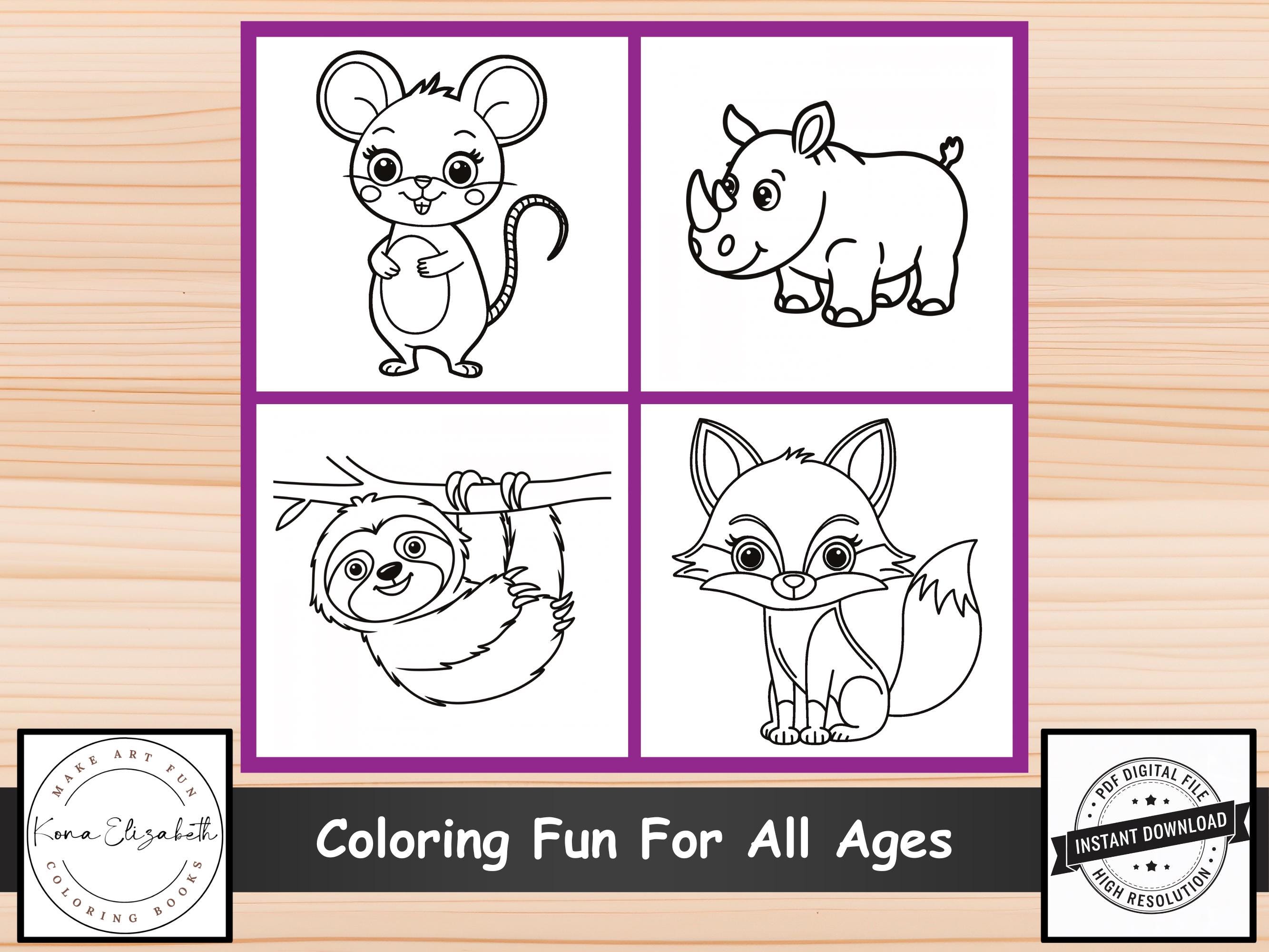40 Original Printable Cute Animal Coloring Pages Bold and Easy Designs ...