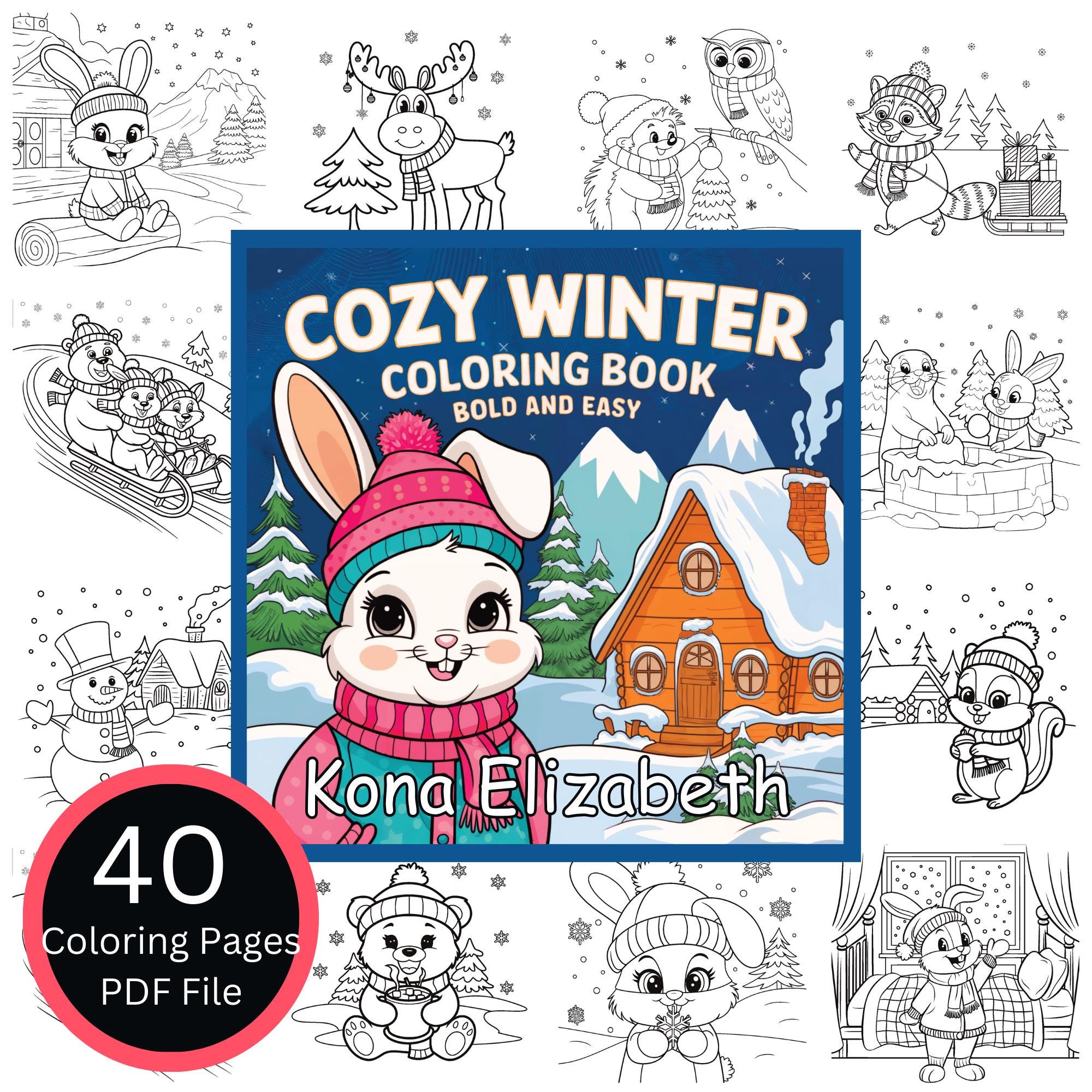 40 Original Printable Cozy Winter Coloring Pages for Kids Bold and Easy ...