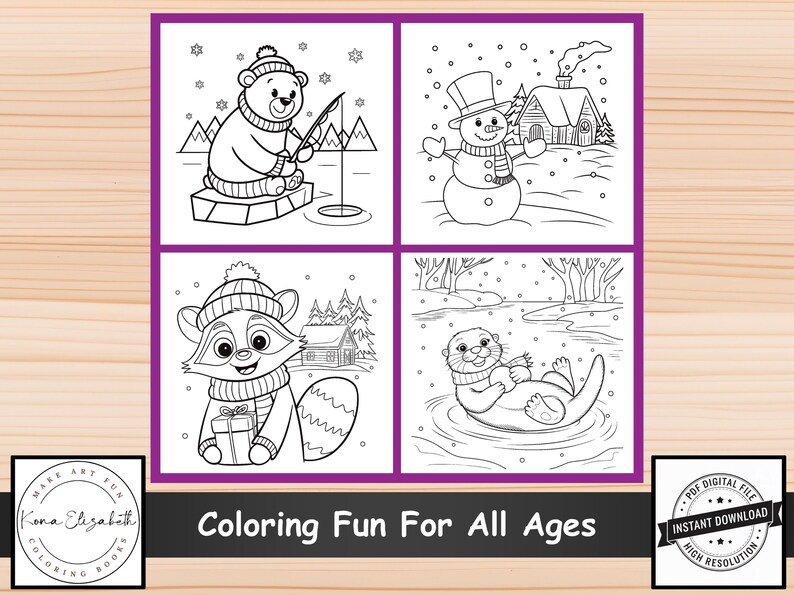40 Original Printable Cozy Winter Coloring Pages for Kids Bold and Easy ...
