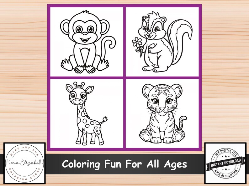40 Original Printable Cute Animal Coloring Pages Bold and Easy Designs ...