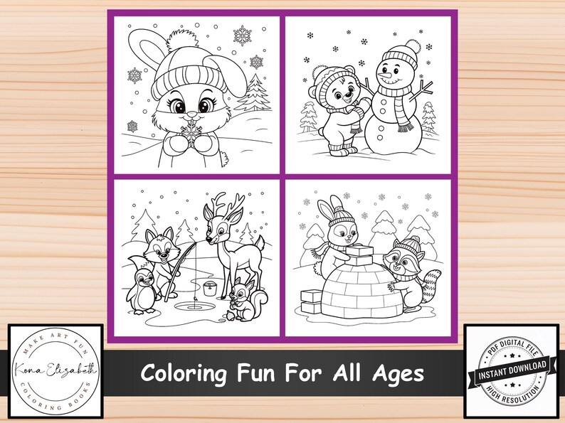 40 Original Printable Cozy Winter Coloring Pages for Kids Bold and Easy ...