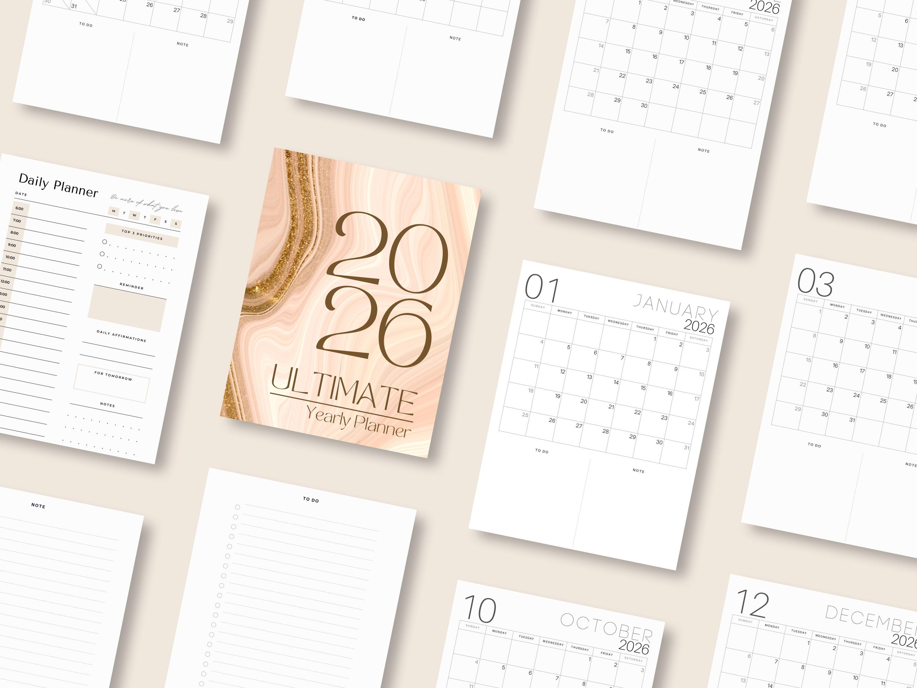 2026 Yearly Digital Planner – Goal‑first Layout | Printable PDF (A4 ...