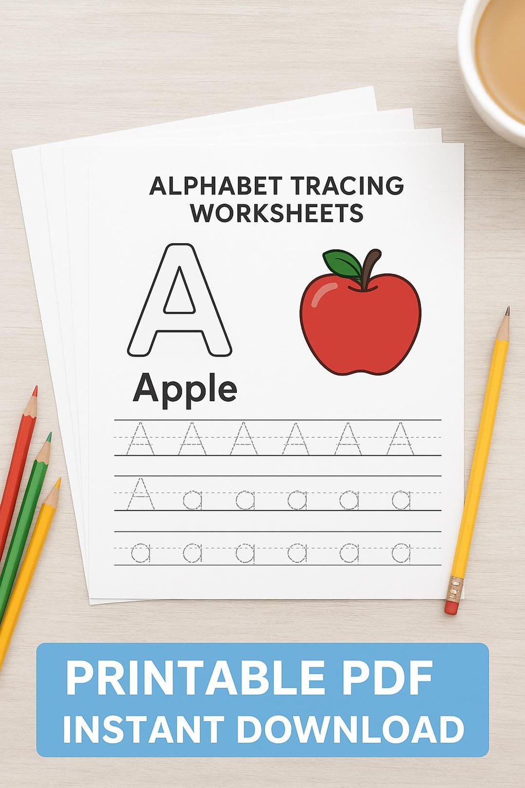 Kindergarten Workbook Alphabet Printable | A-Z Preschool Handwriting ...