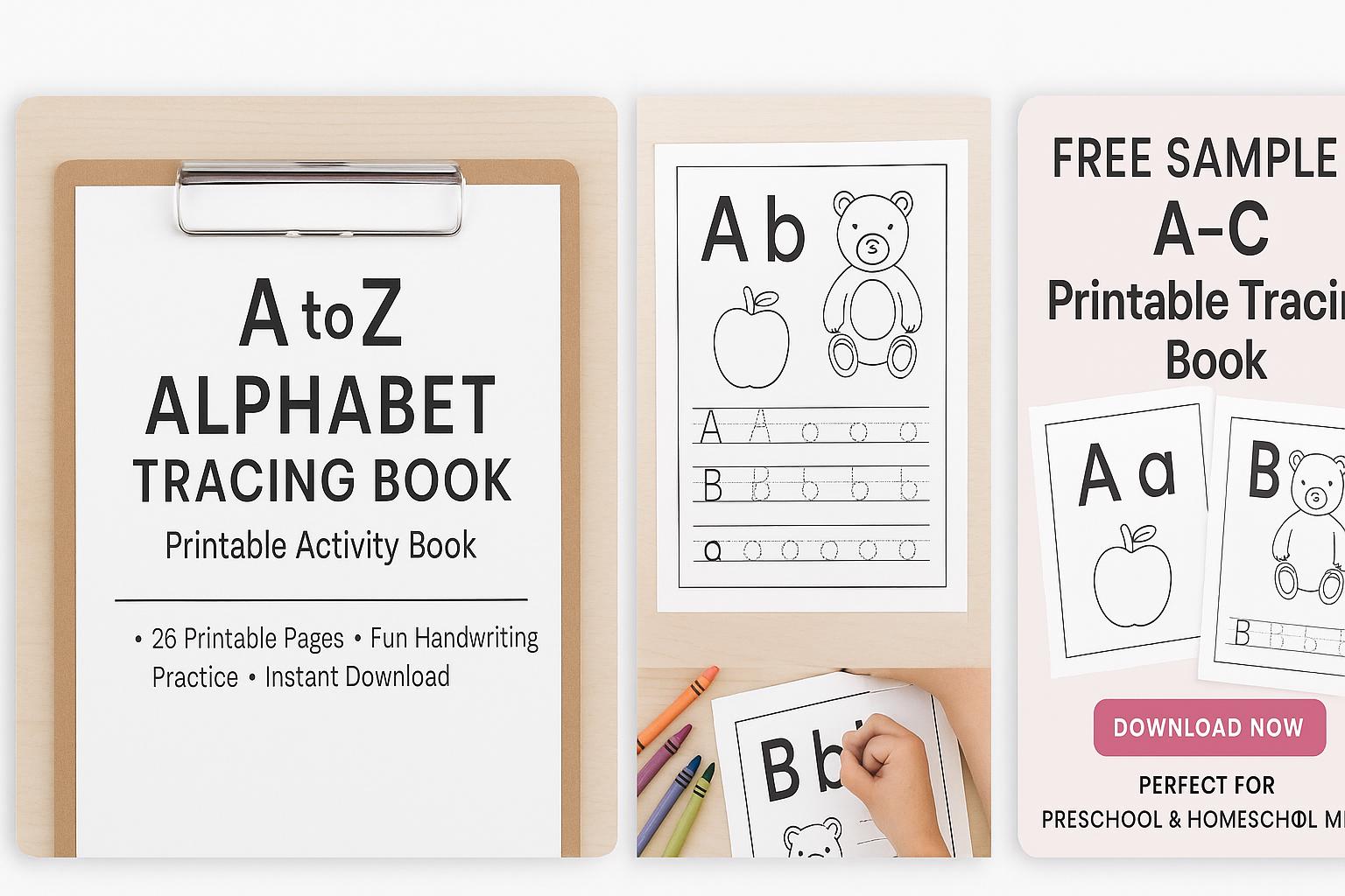 ABC Tracing Book Fun Alphabet Learning | Preschool Handwriting Workbook ...