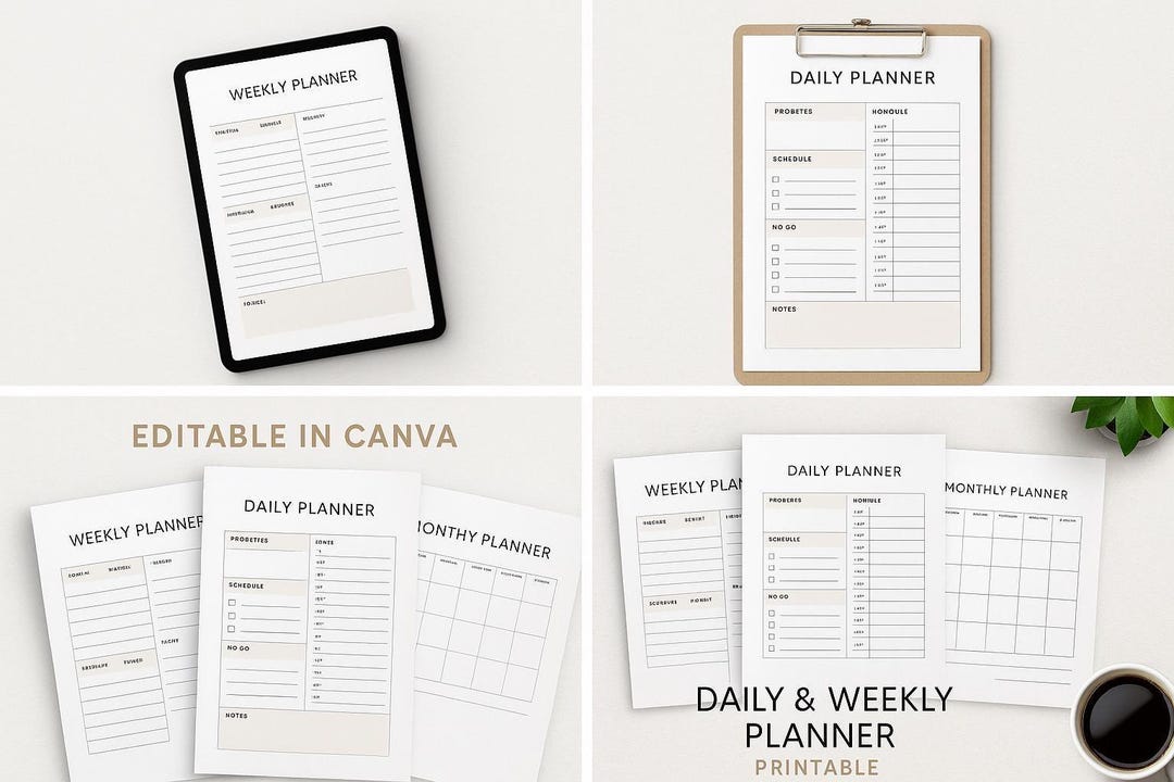 Weekly Schedule Planner Printable – Time‑block | Printable PDF (A4 & US ...