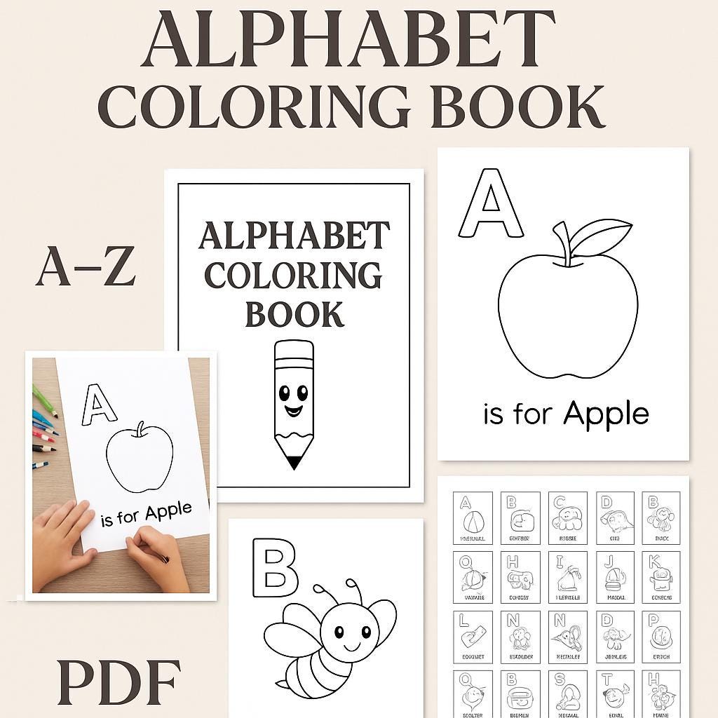 Kindergarten Workbook Alphabet Printable | A-Z Preschool Handwriting ...