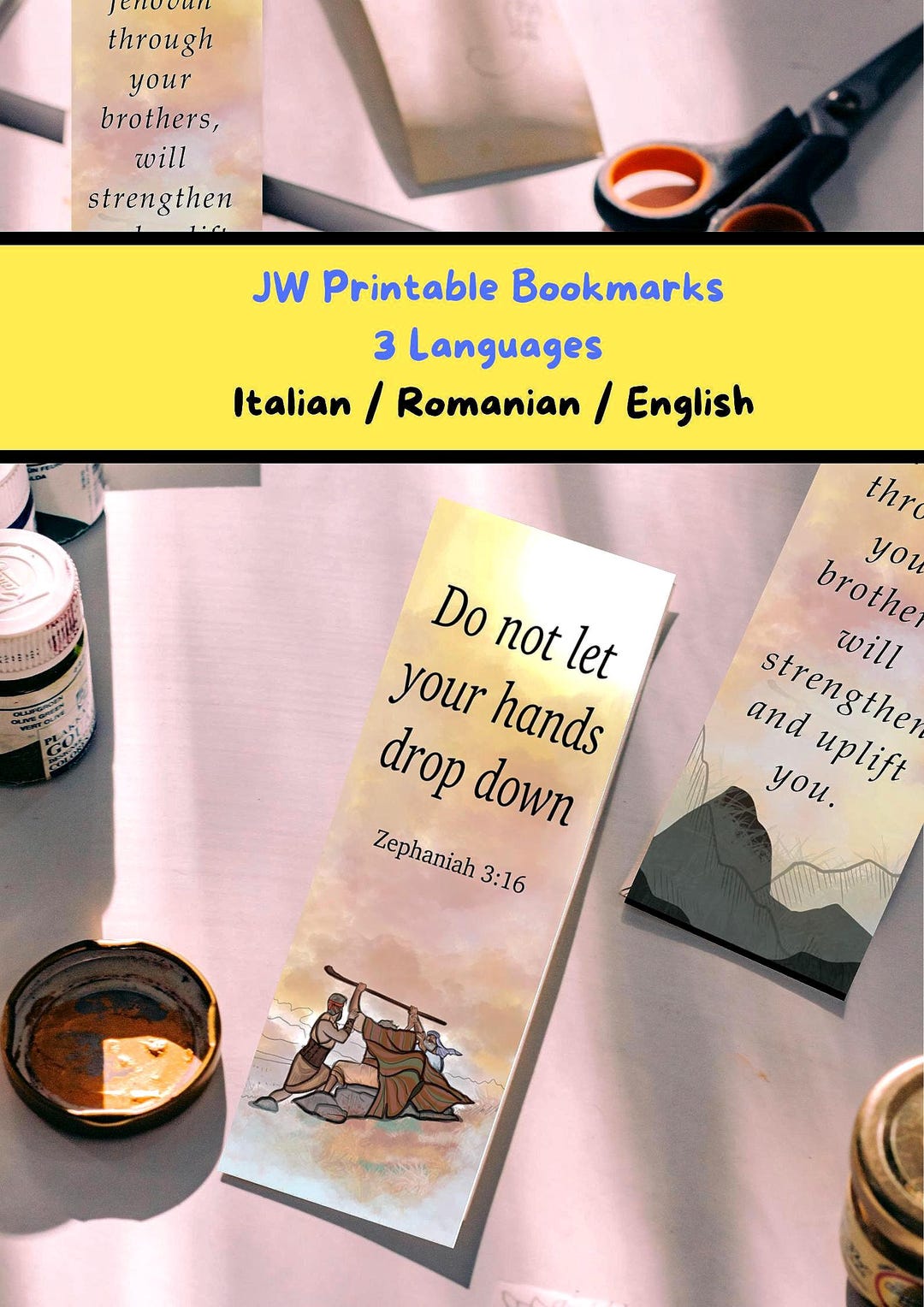 JW Printable Bookmark in Three Languages, Do Not Let Your Hands Drop ...