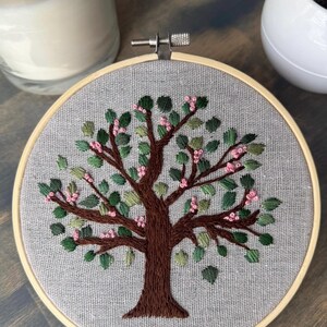 Hand-embroidered Spring Tree in Blossom - Etsy