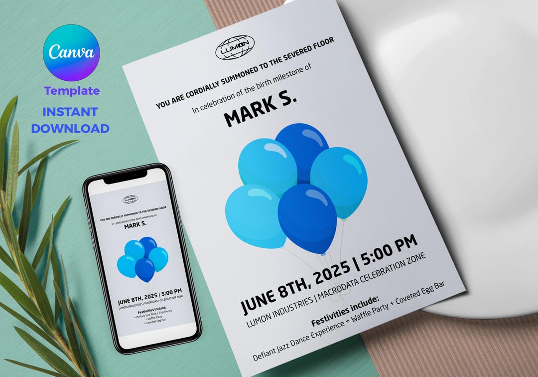 Severance Birthday Invitation | Lumon-inspired Party Invite | Editable ...