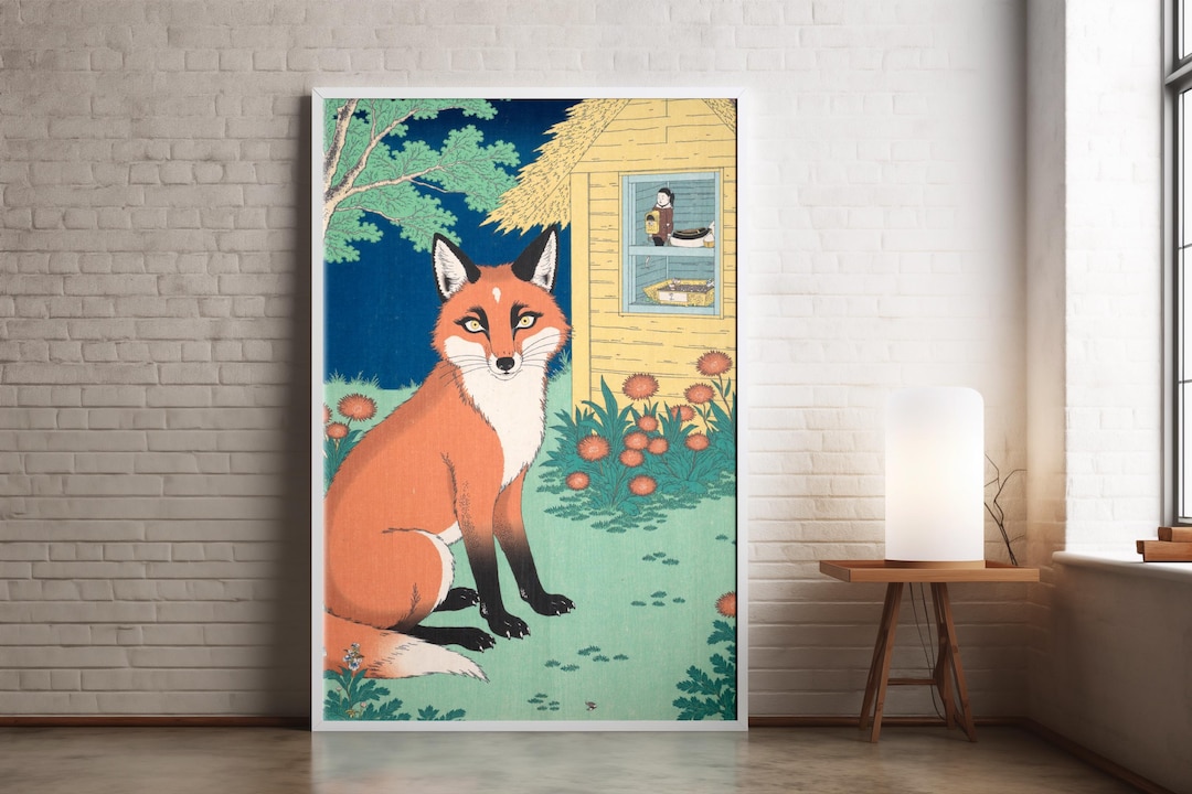 Ukiyo-e Kitsune Fox Print: Japanese Folklore Wall Art (digital Download ...