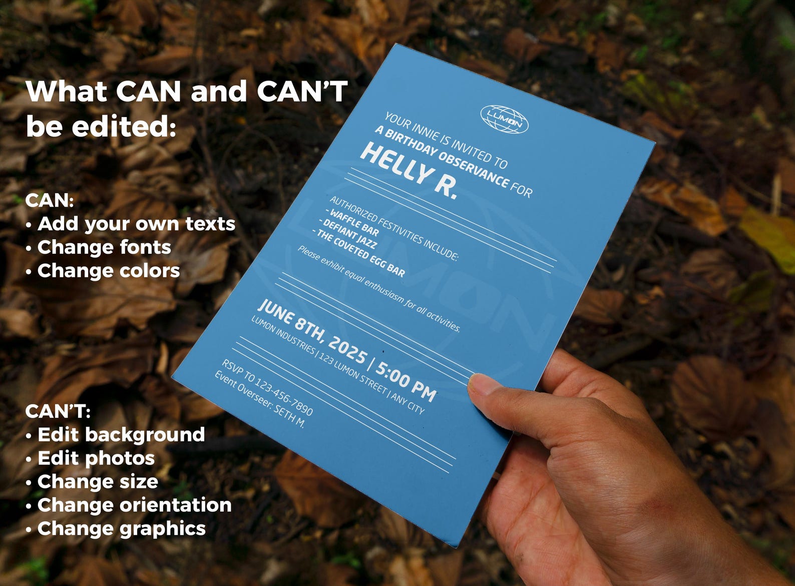 Severance Birthday Invite Template | Editable Lumon Party Card | Blue ...