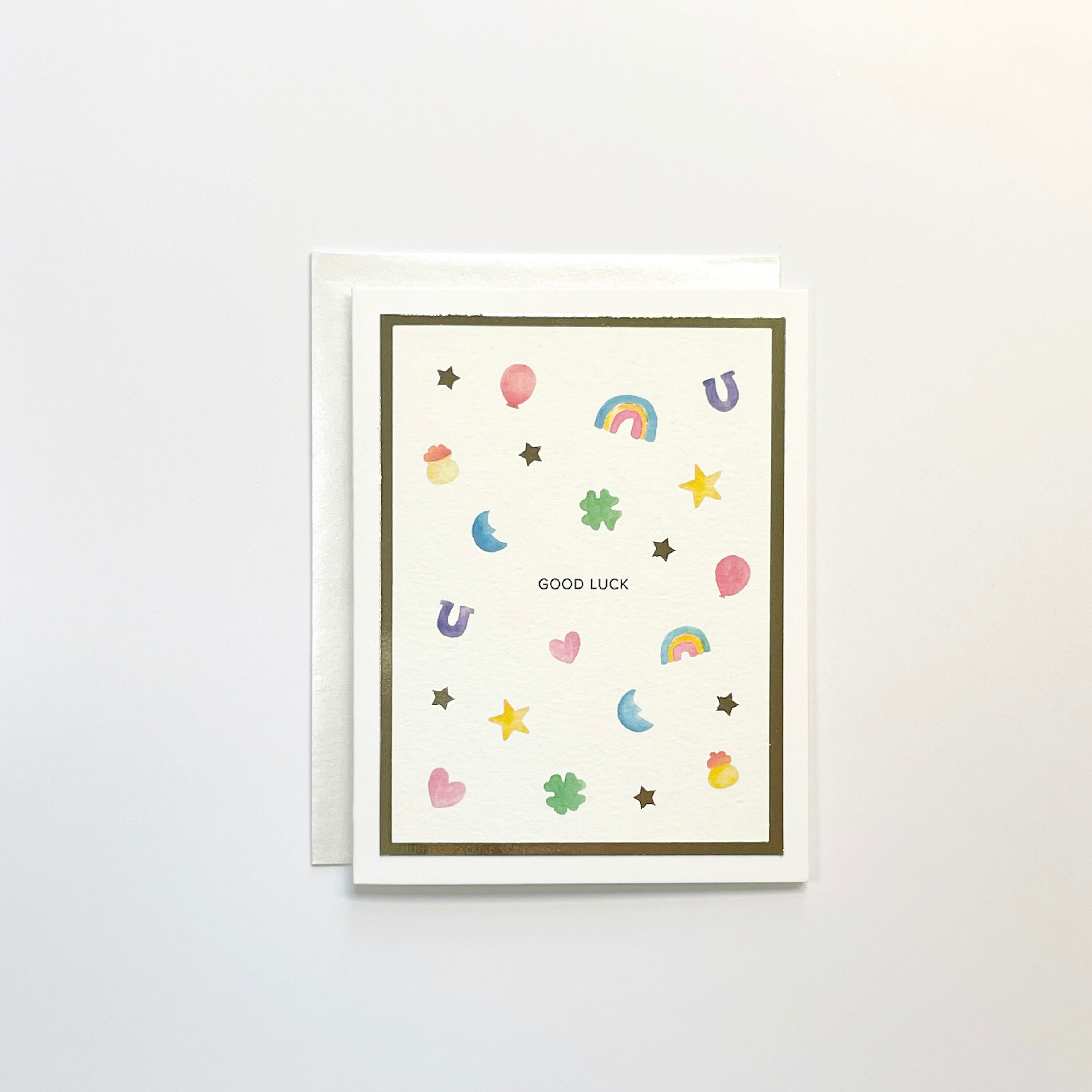 Handmade Good Luck Card Watercolor Design Charms - Etsy