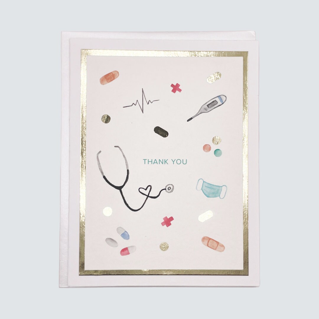 Handmade Healthcare Worker Thank You Card | Watercolor Design | Nurse ...