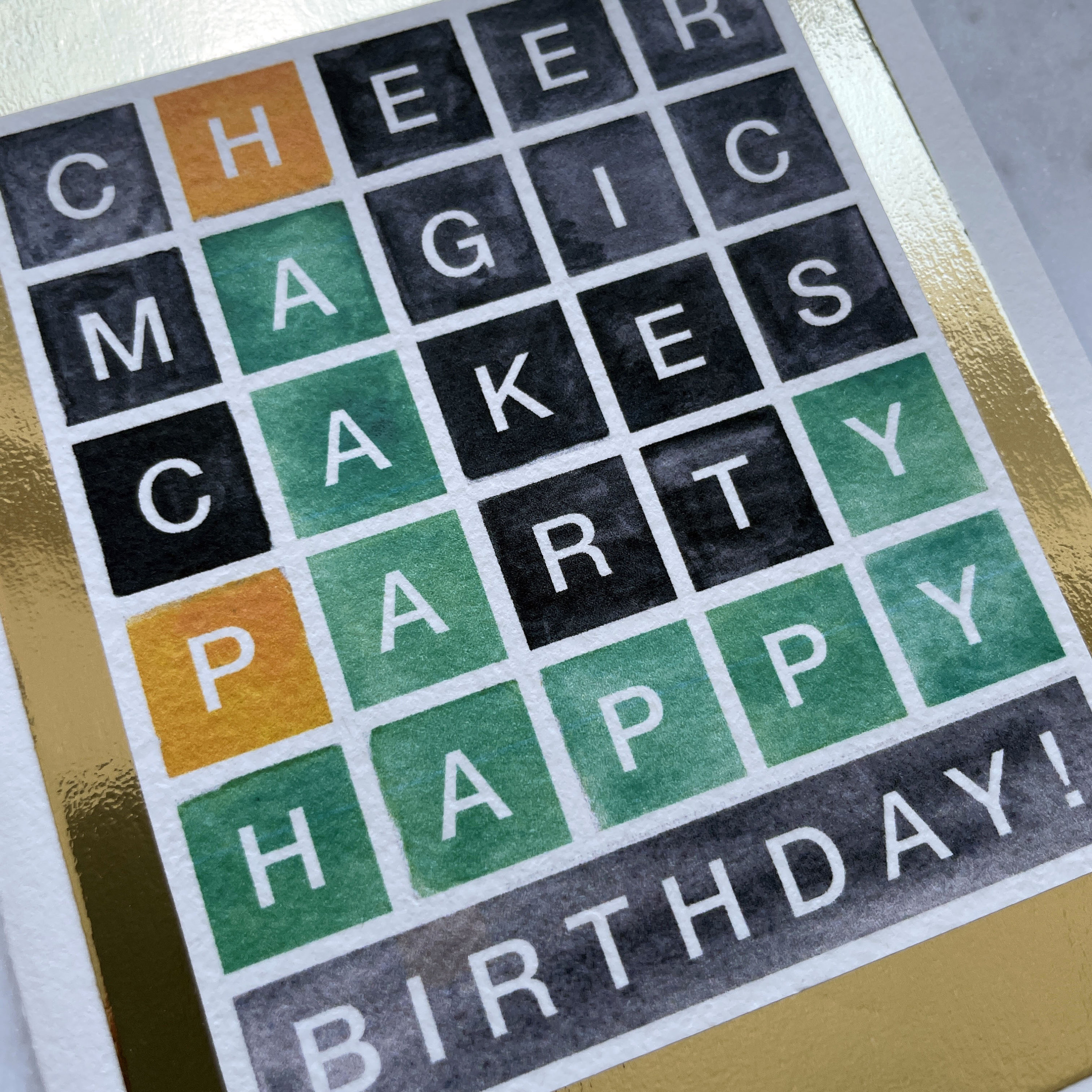Wordle-themed Birthday Card Birthday Cheer Magic Cakes - Etsy