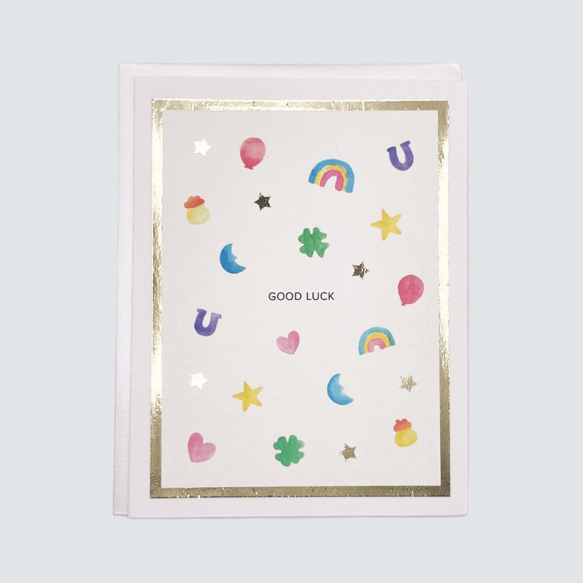 Handmade Good Luck Card | Watercolor Design | Charms, Handcrafted ...