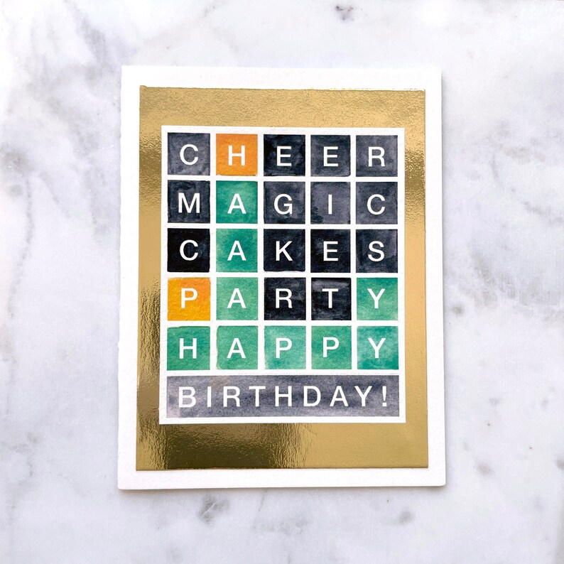 Wordle-themed Birthday Card Birthday Cheer Magic Cakes - Etsy