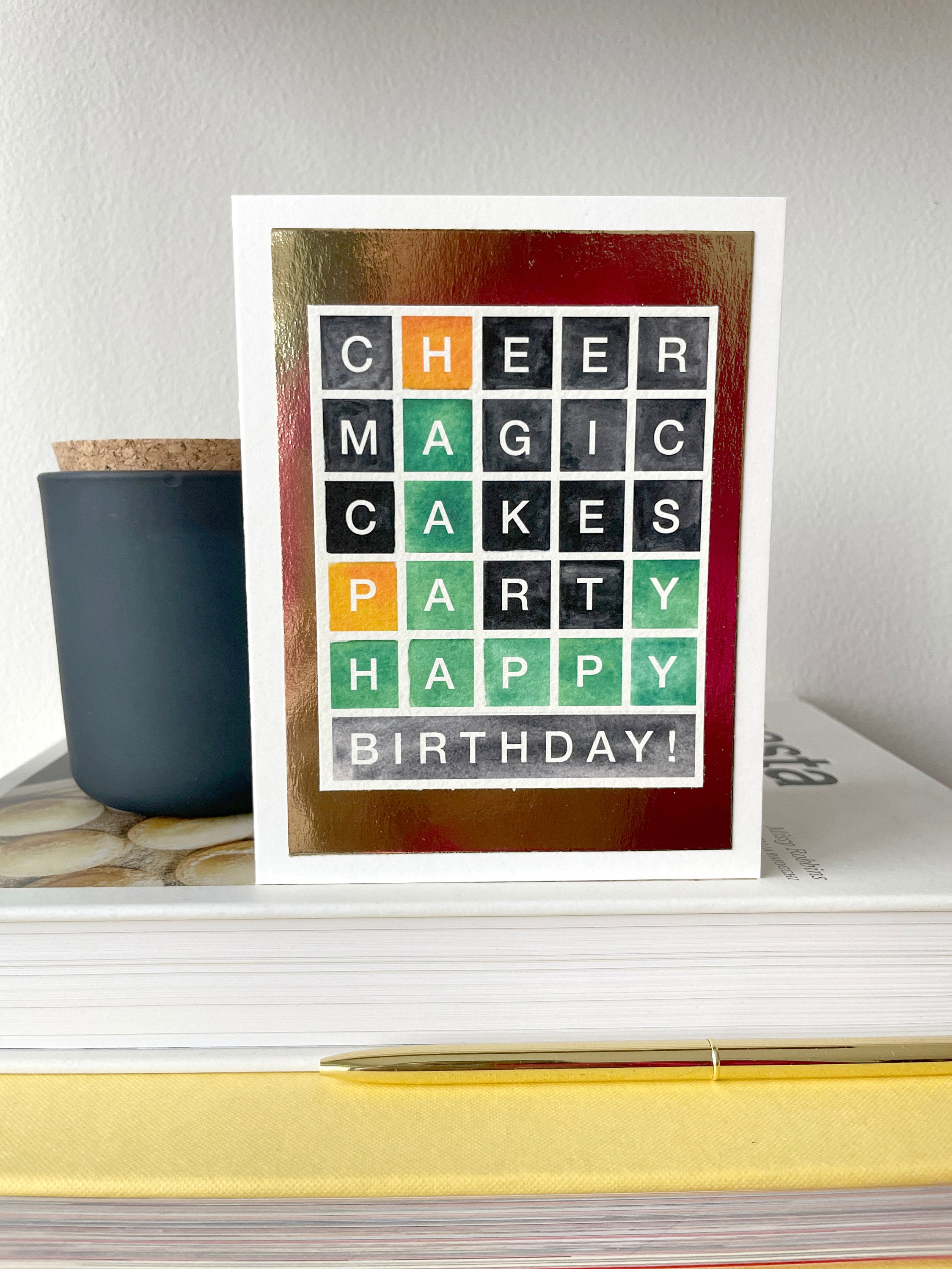 Wordle-themed Birthday Card Birthday Cheer Magic Cakes - Etsy