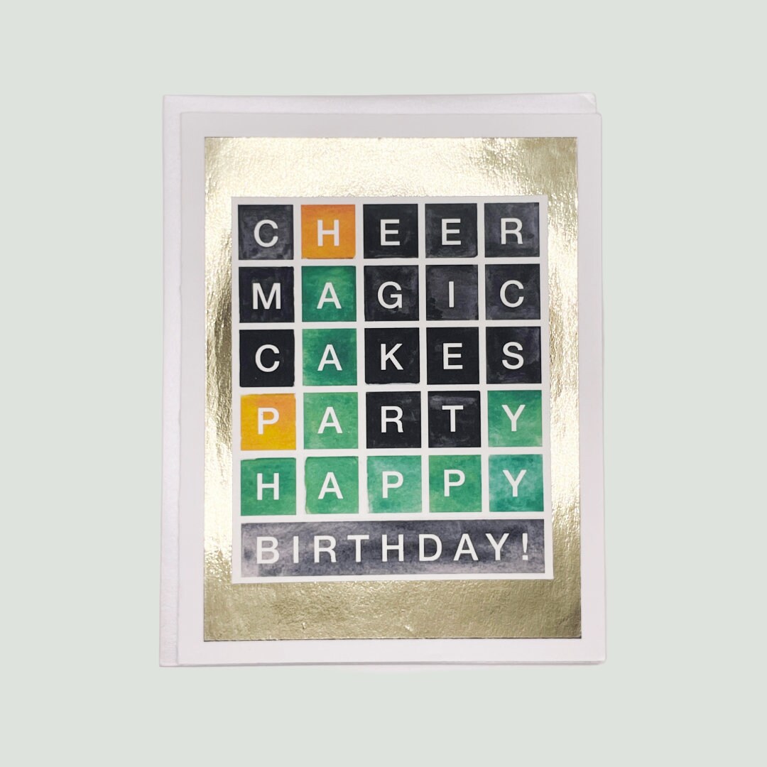 Wordle-themed Birthday Card Birthday Cheer, Magic, Cakes, Party ...