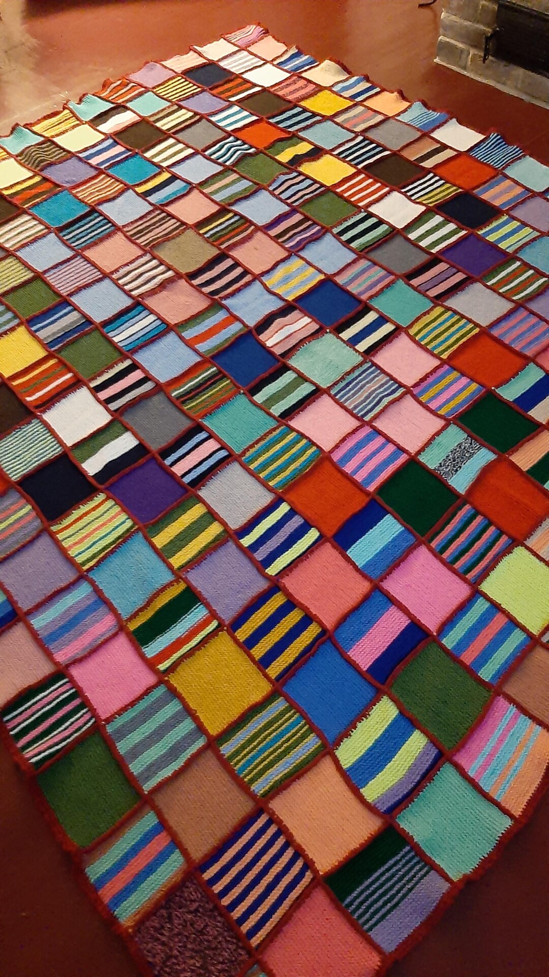 Large Knitted Rug, Cozy Rustic - Etsy