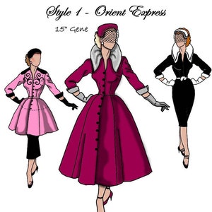 15 Gene Pattern orient Express Jacket With Peplum, Straight Skirt. Coat ...