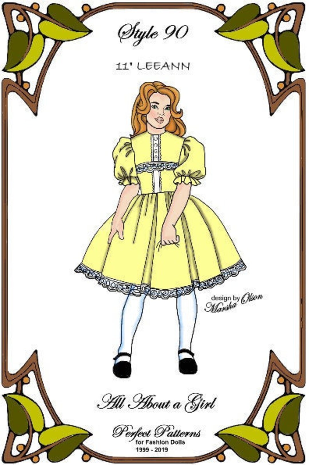 11" Leeann Pattern "all About a Girl" Classic Girls Dress With Fitted ...
