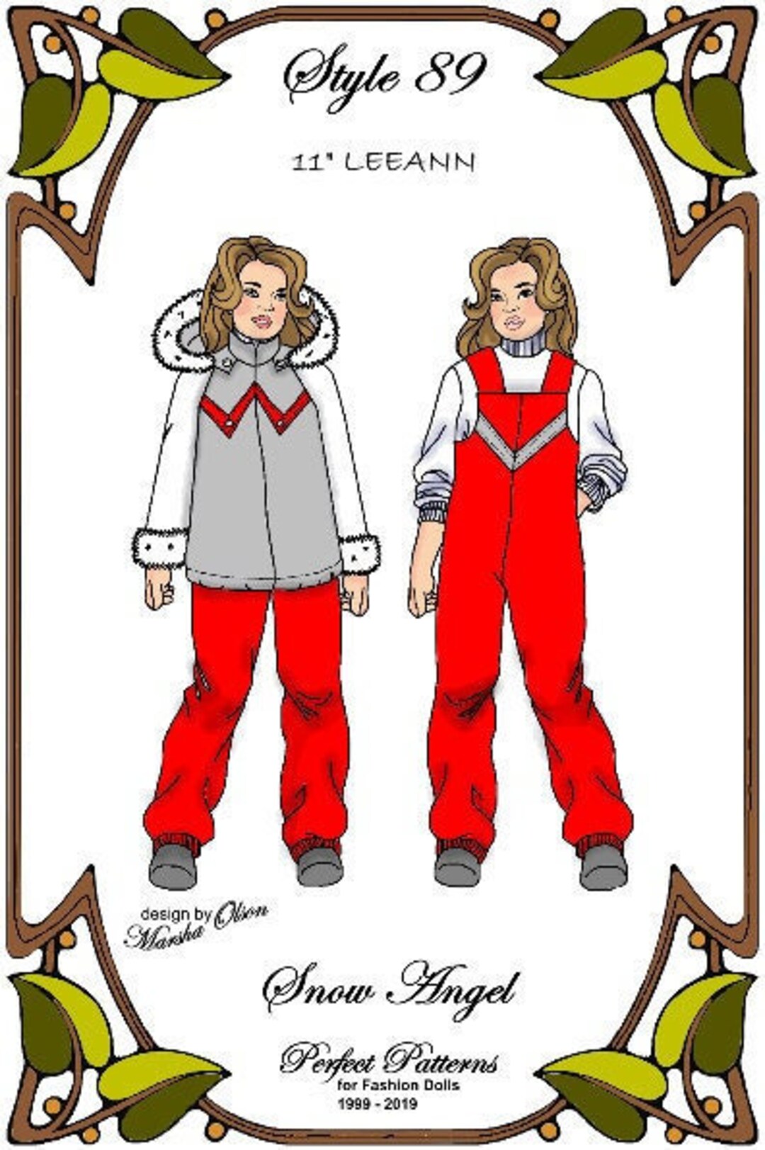 11" Leeann Pattern "snow Angel" Hooded Winter Ski Jacket, Cover-all ...