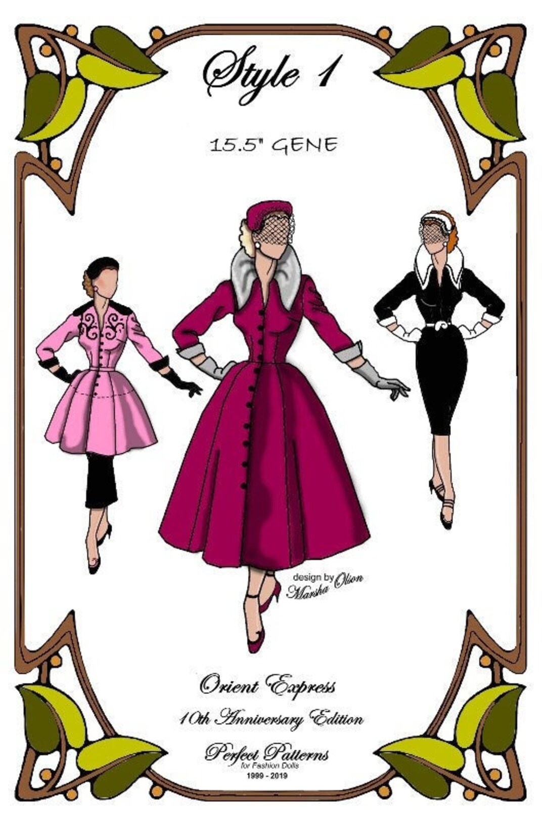 15" Gene Pattern "orient Express" Jacket With Peplum, Straight Skirt ...