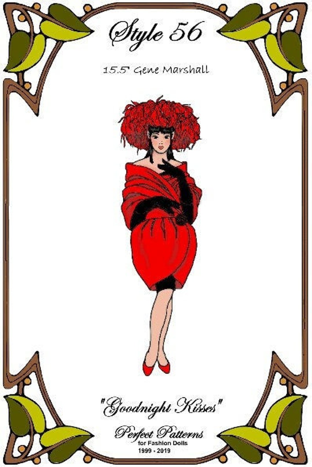 15" Gene Pattern "goodnight Kisses" Cocktail Dress, Blossom Skirt, Wrap ...