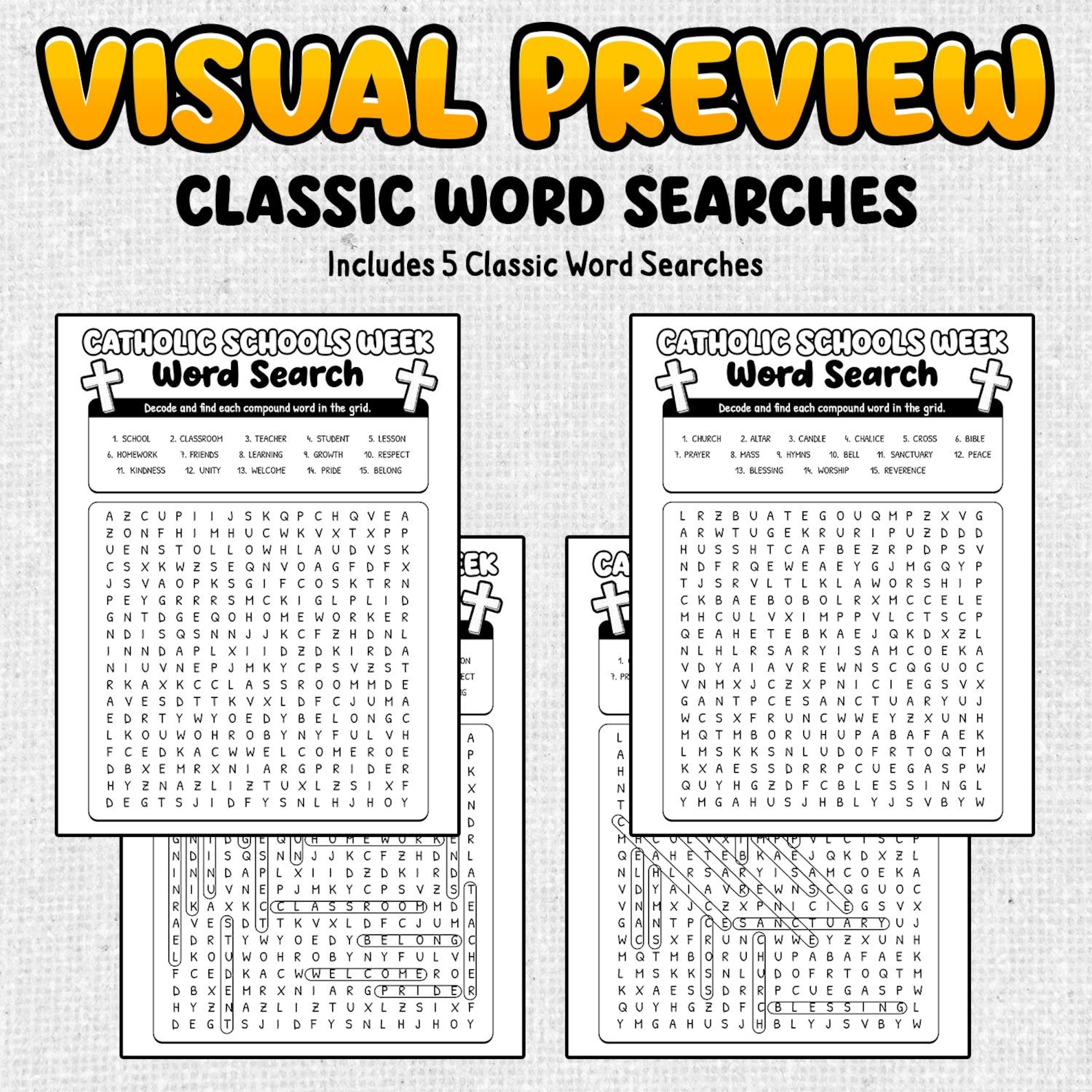 Catholic Schools Week 2026 Word Search Puzzles - Catholic Religion ...